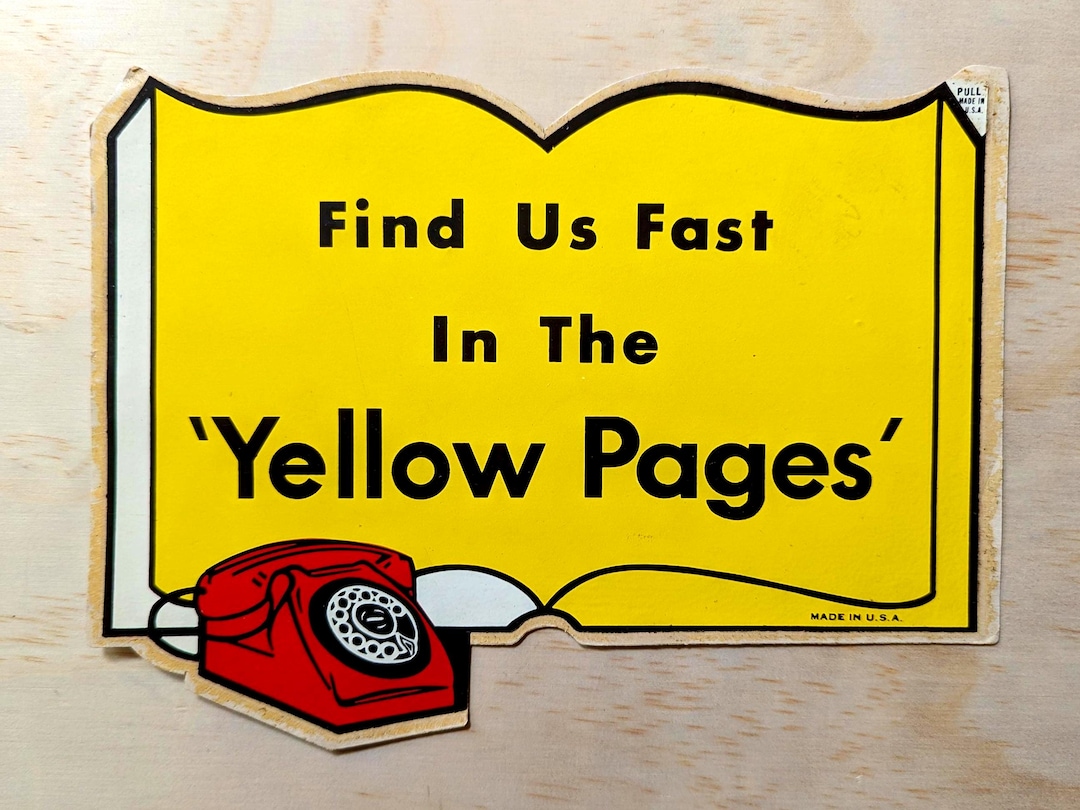 Vintage Yellow Pages Advertising Sticker for Shop Windows - Etsy