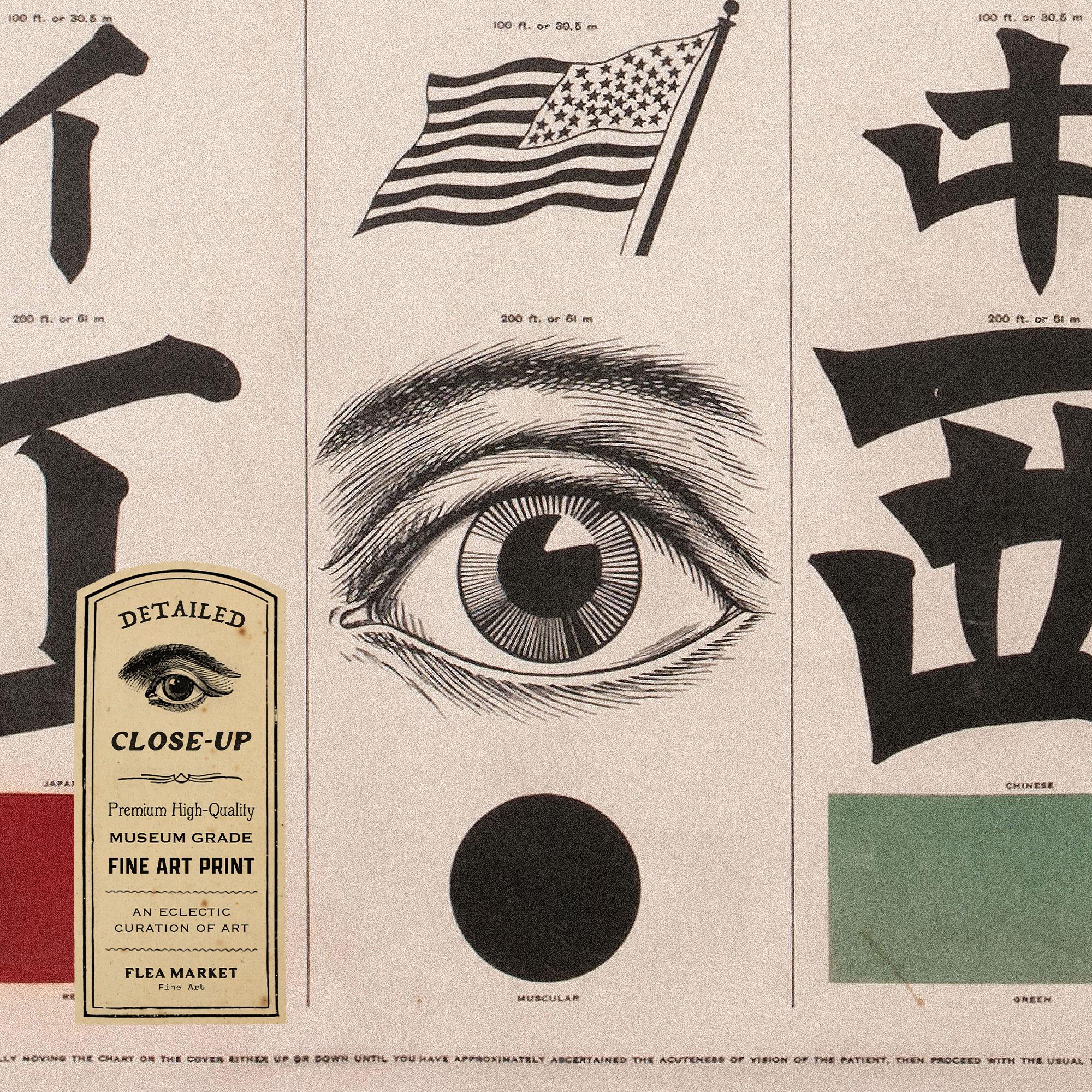 Eye Test Chart Fine Art Print, Vintage Medical Art, Graphic Symbol ...