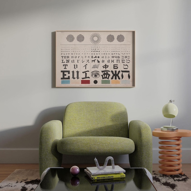 Eye Test Chart Printable Art, Vintage Medical Art, Graphic Symbol ...