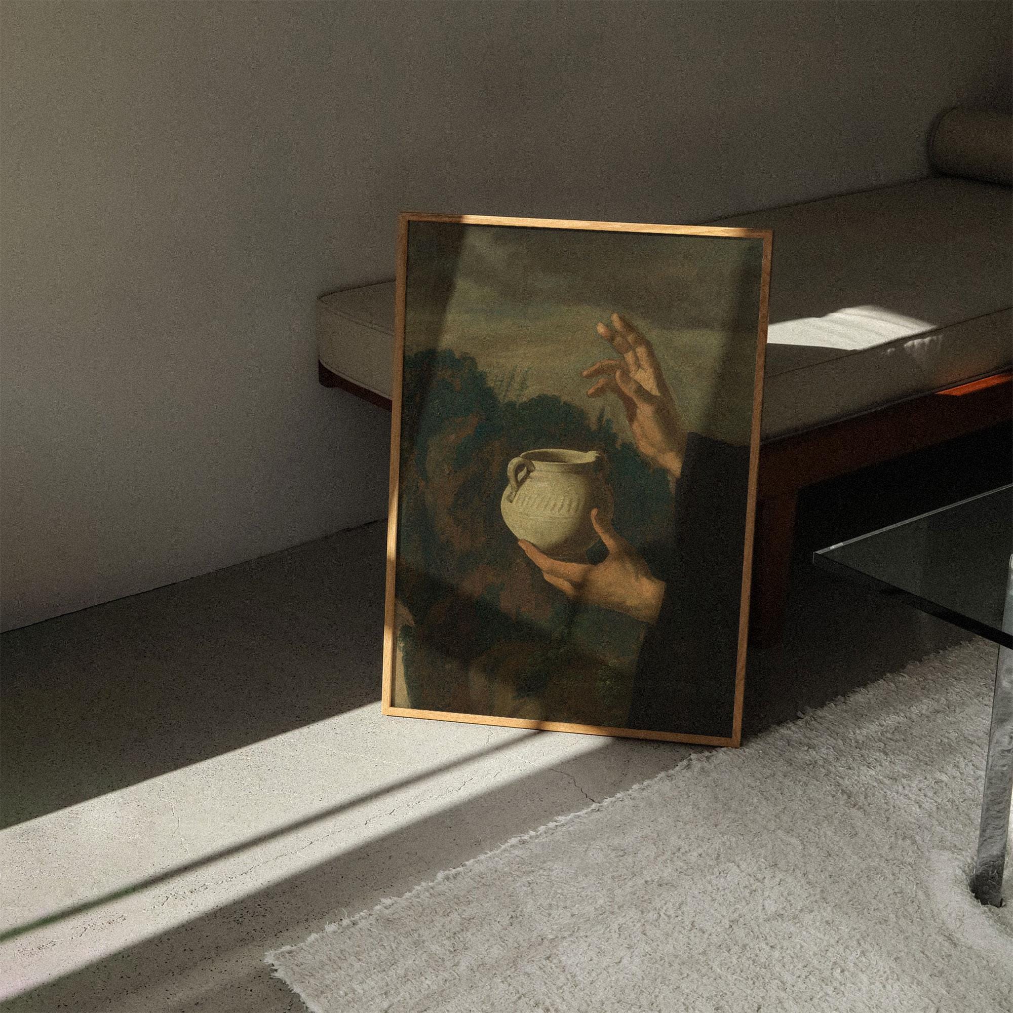 Saint Benedict Monk Holding Jar Printable Art, Religious Oil Painting ...