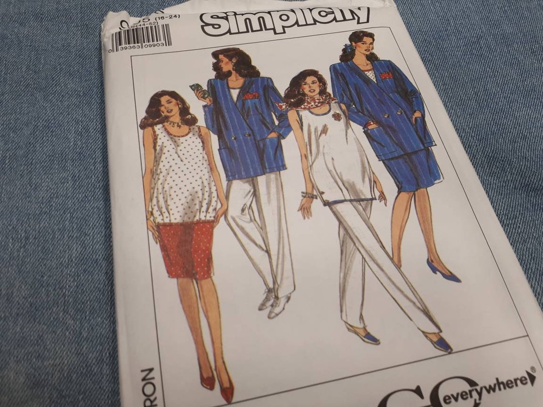 Simplicity 9526 Maternity Pull-on Pants and Skirt, Top and Unlined ...