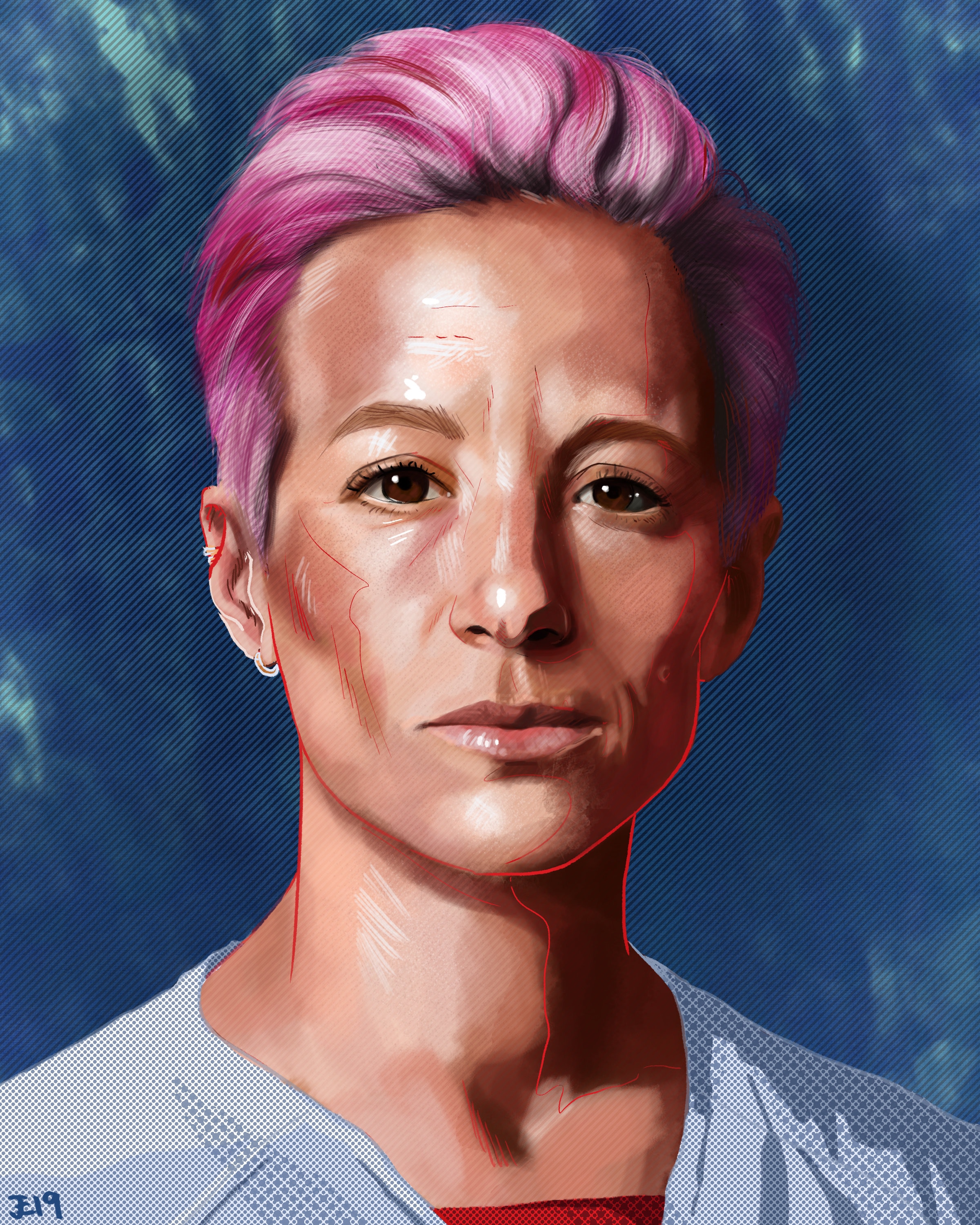 Megan Rapinoe Portrait Digital Illustration Print | Etsy