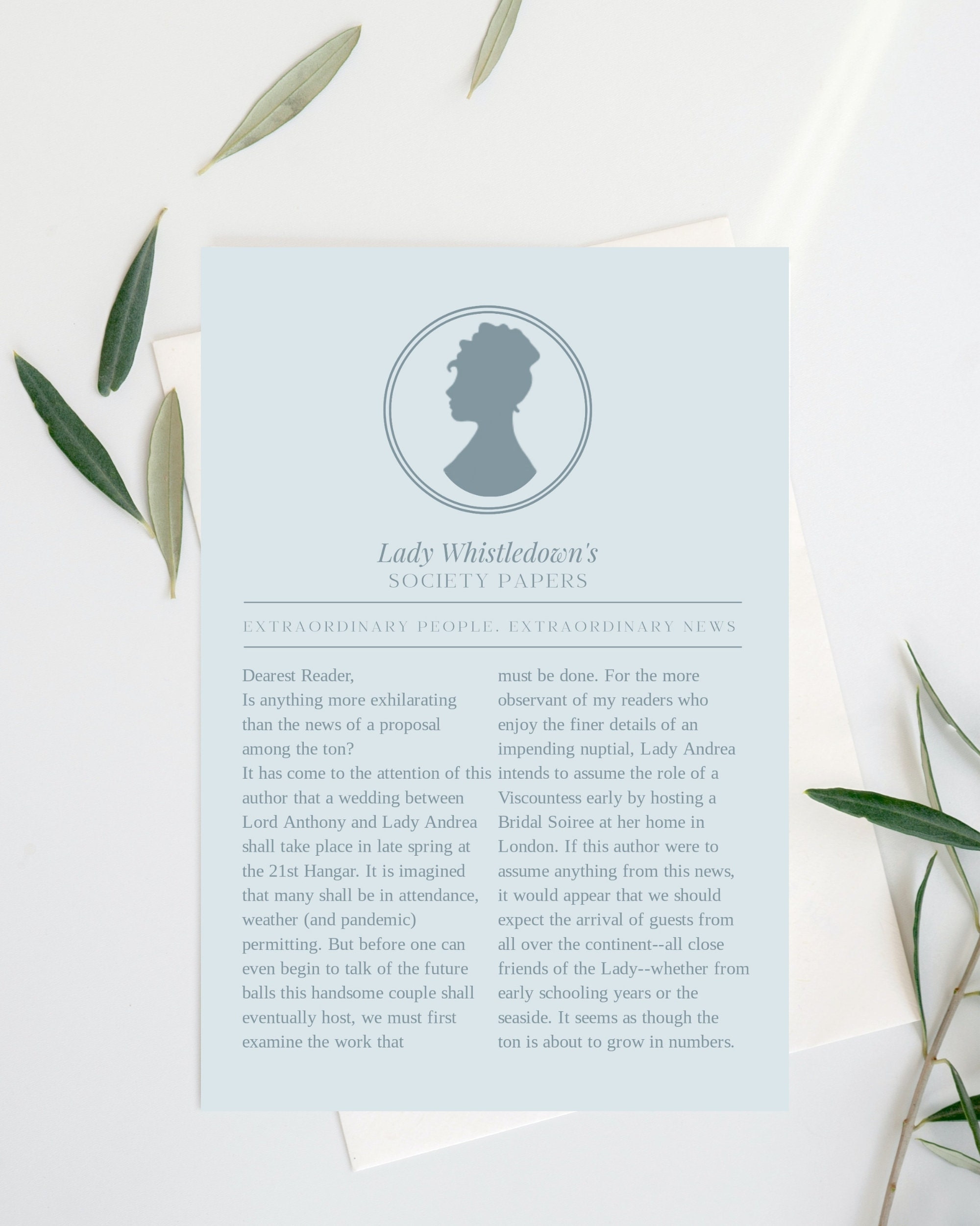 BRIDGERTON Themed Blue Bridal Shower Invitation Printable W Etsy