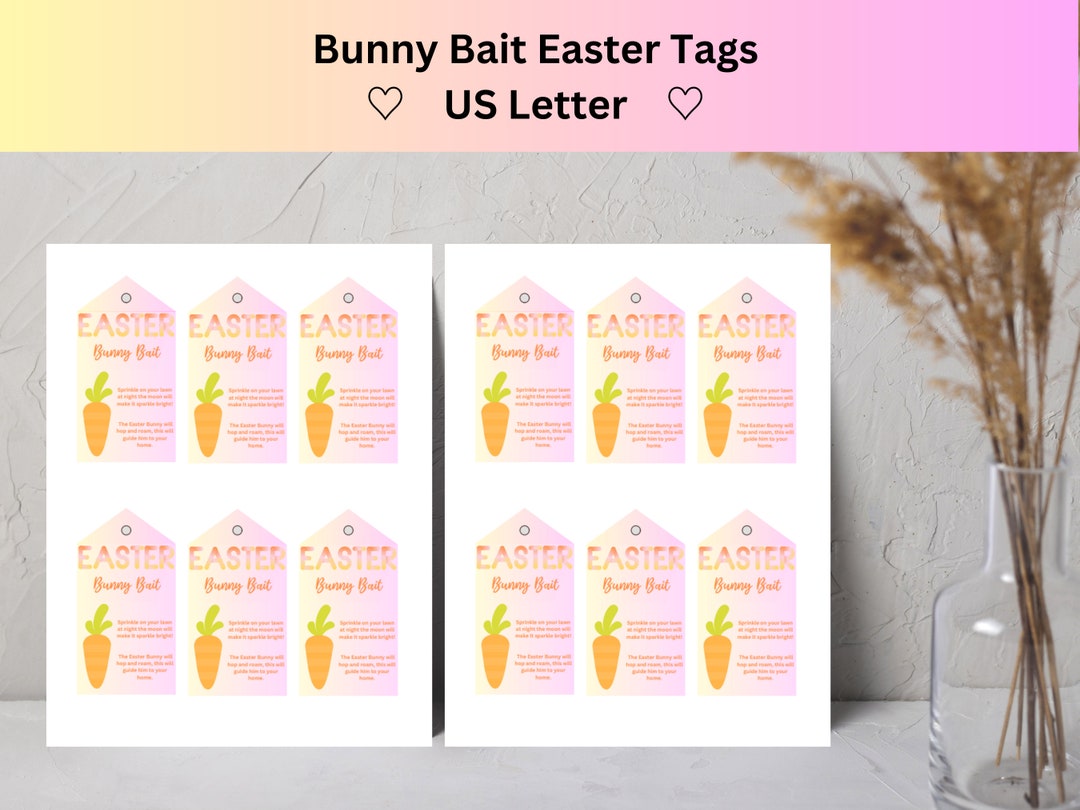 Printable Tags, Carrots, Bunny Bait Easter Tag, Easter Card, Bunny Bait ...