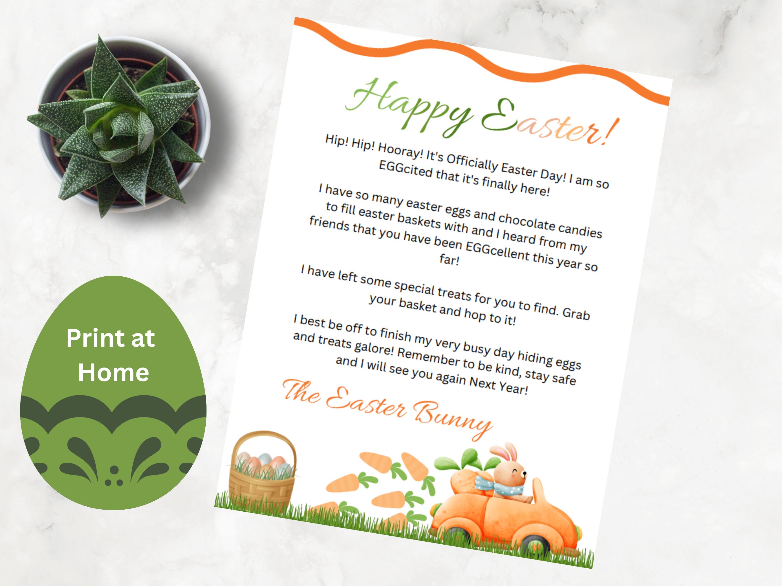 Printable Easter Bunny Letter Easter Bunny Note Easter - Etsy