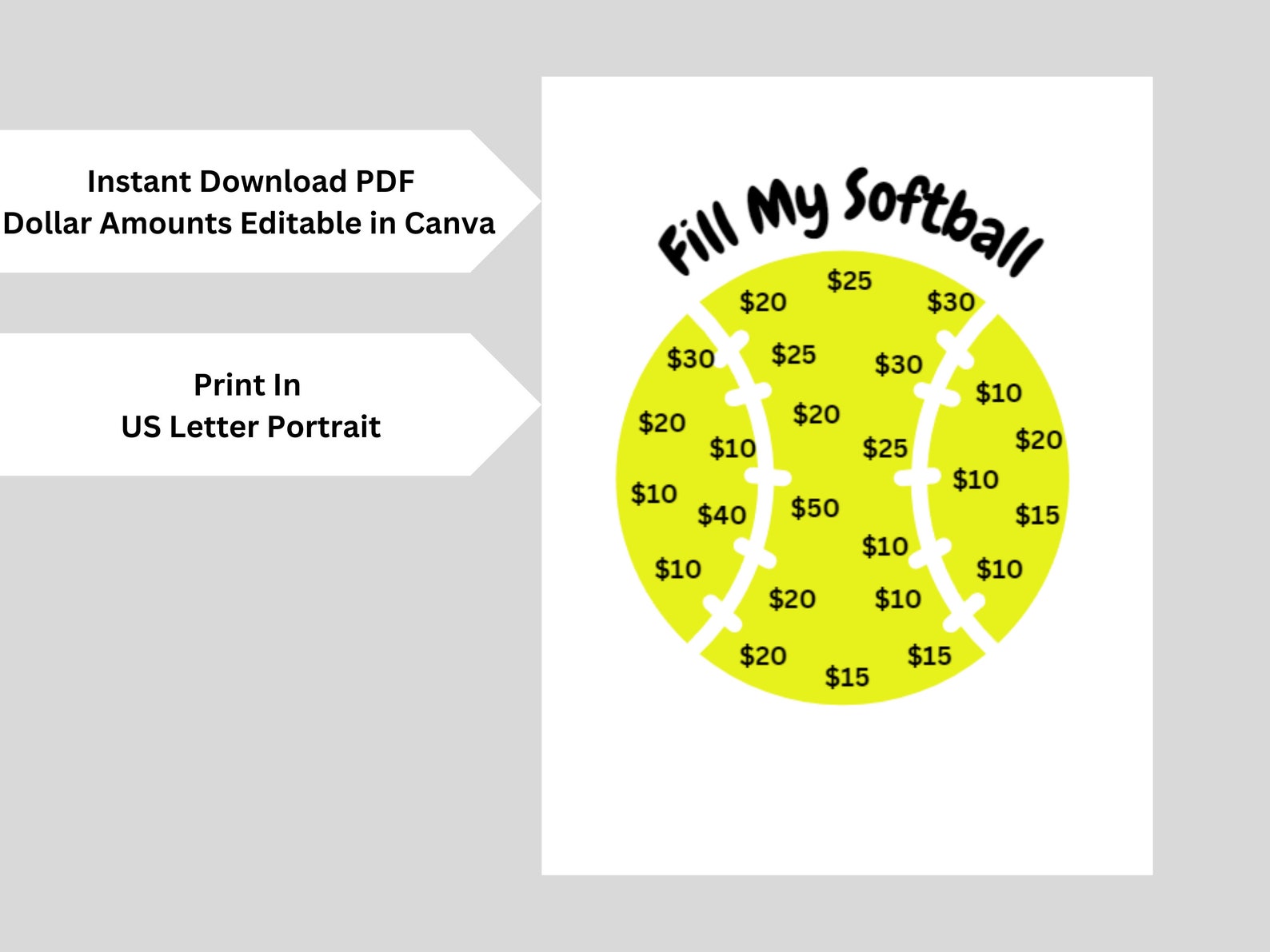Fill My Softball Fundraiser, Fill My Ball, Sports Fundraiser, Travel ...