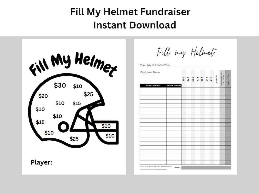 Fill My Helmet Fundraiser, Football Sponsorship, Sports Fundraiser ...