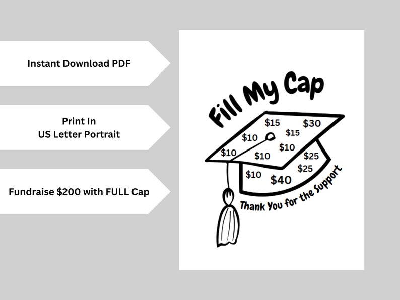 Fill My Graduation Cap Fundraiser, Graduation Sponsorship, High School ...
