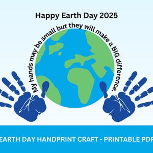 Earth Day Kids Handprint Craft, Earth Day Art for Kids, Handprint Craft ...