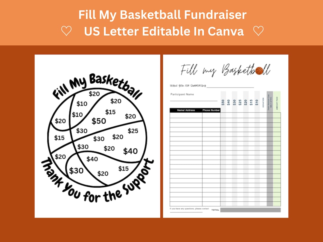 Fill My Basketball Fundraiser, Fill My Ball, Sports Fundraiser, Travel ...