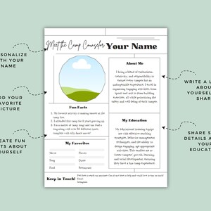 Meet the Camp Counselor Template, Editable in Canva, Summer Camp Get to ...
