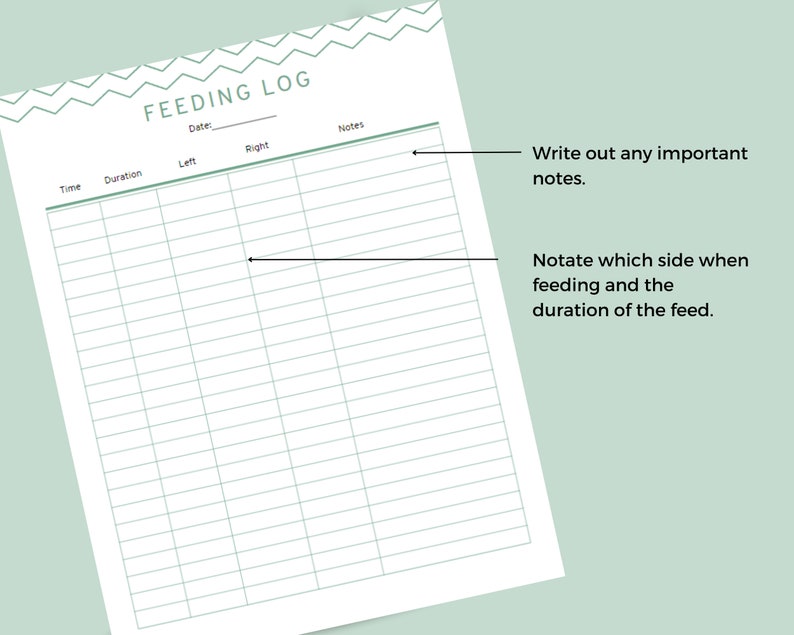 Printable Feeding Log Feed Log Baby Tracking Printable Newborn Journal ...