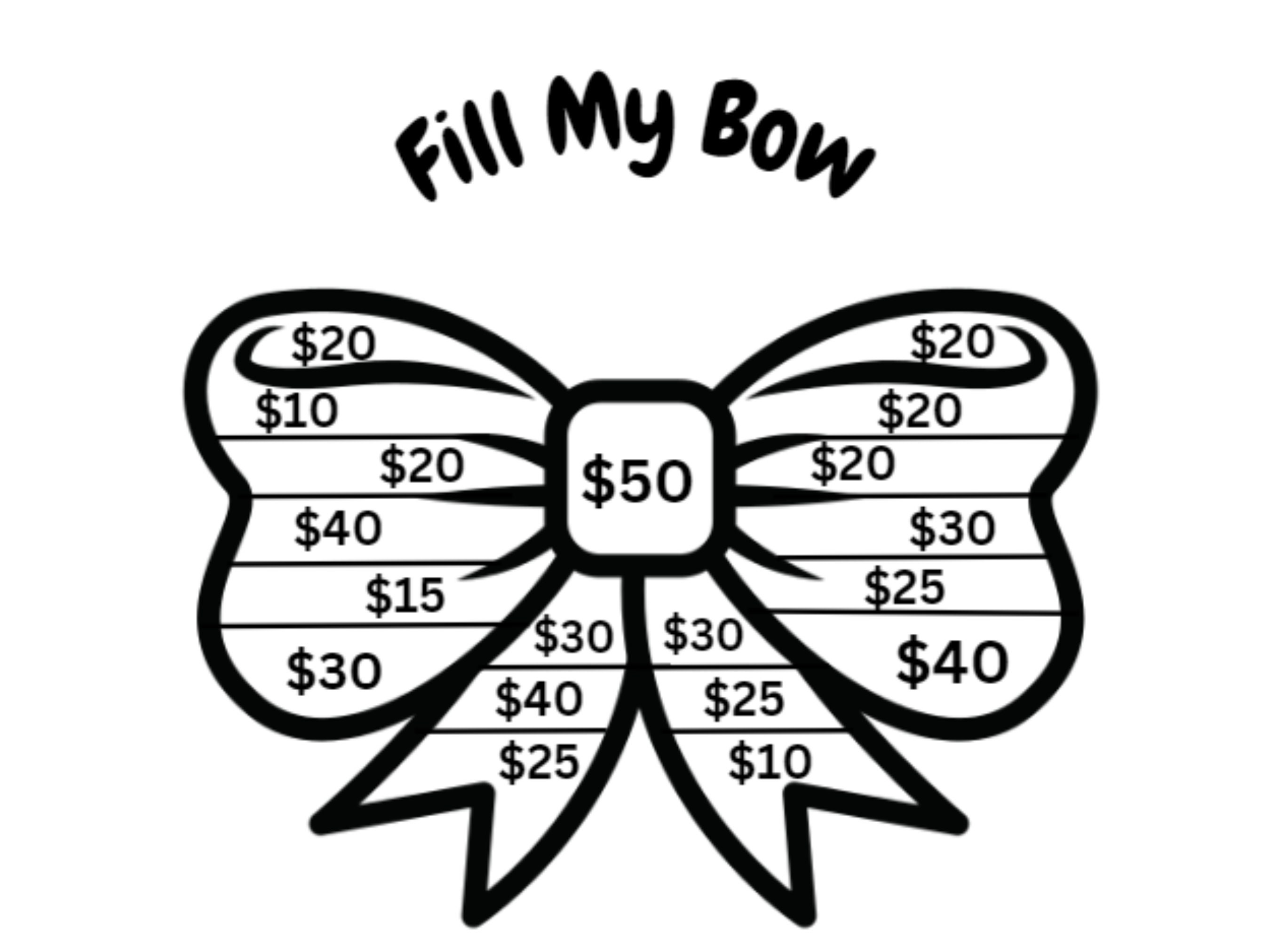 Fill My Bow Cheer Fundraiser, Fill My Bow, Sports Fundraiser, Cheer ...