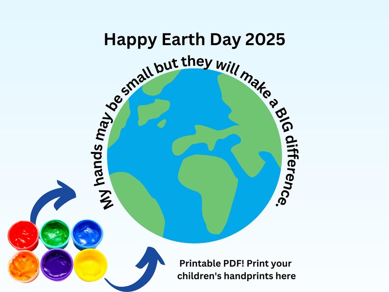 Earth Day Kids Handprint Craft, Earth Day Art for Kids, Handprint Craft ...