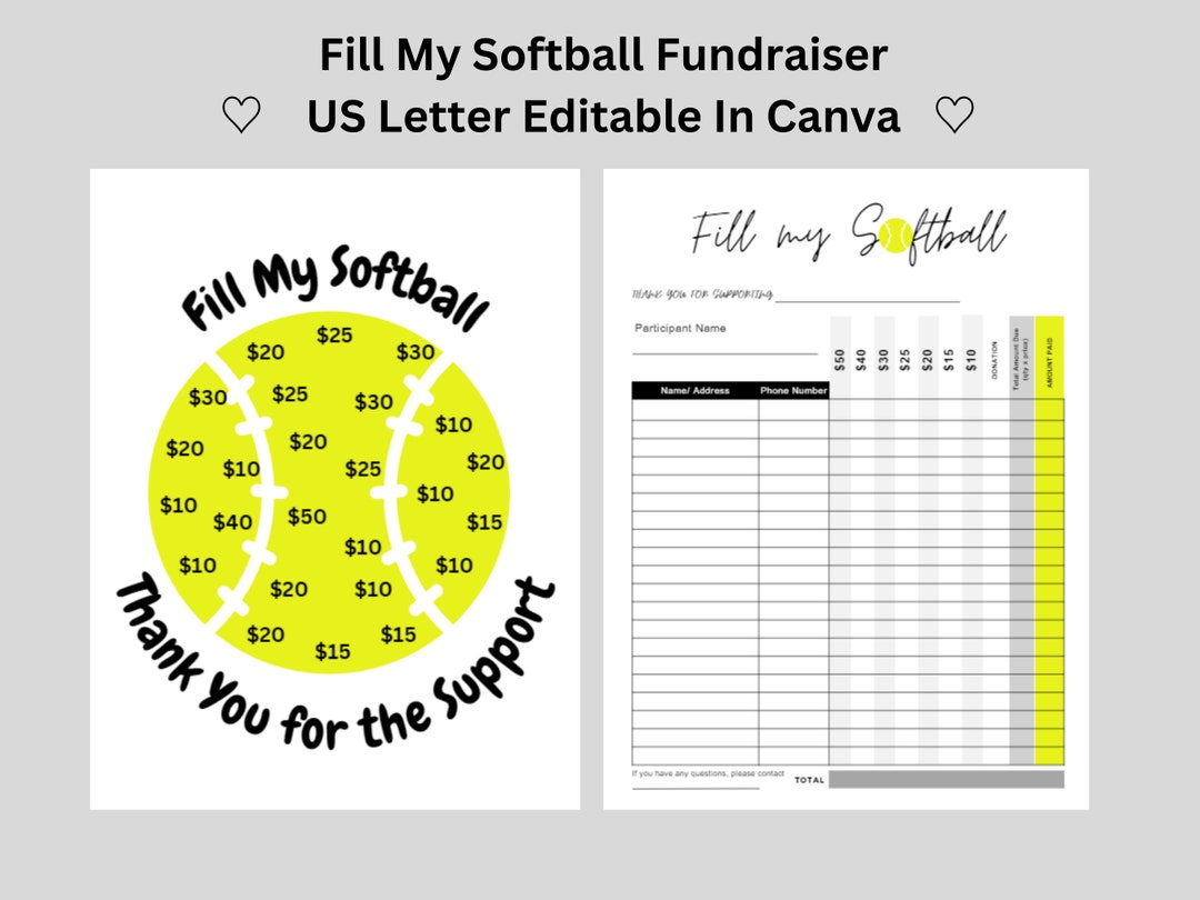 Fill My Softball Fundraiser, Fill My Ball, Sports Fundraiser, Travel ...