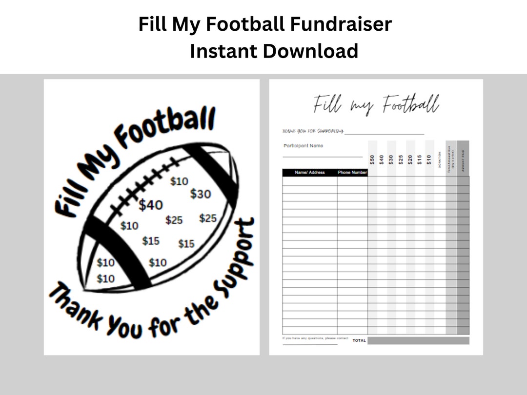 Fill My Football Fundraiser, Football Sponsorship, Sports Fundraiser ...