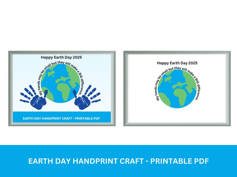 Earth Day Kids Handprint Craft, Earth Day Art for Kids, Handprint Craft ...