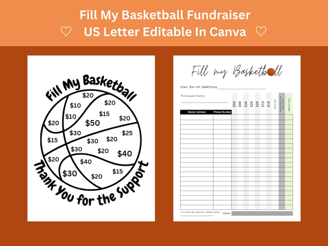 Fill My Basketball Fundraiser, Fill My Ball, Sports Fundraiser, Travel ...