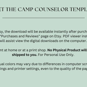 Meet the Camp Counselor Template, Editable in Canva, Summer Camp Get to ...