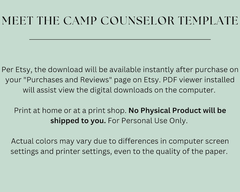 Meet the Camp Counselor Template, Editable in Canva, Summer Camp Get to ...
