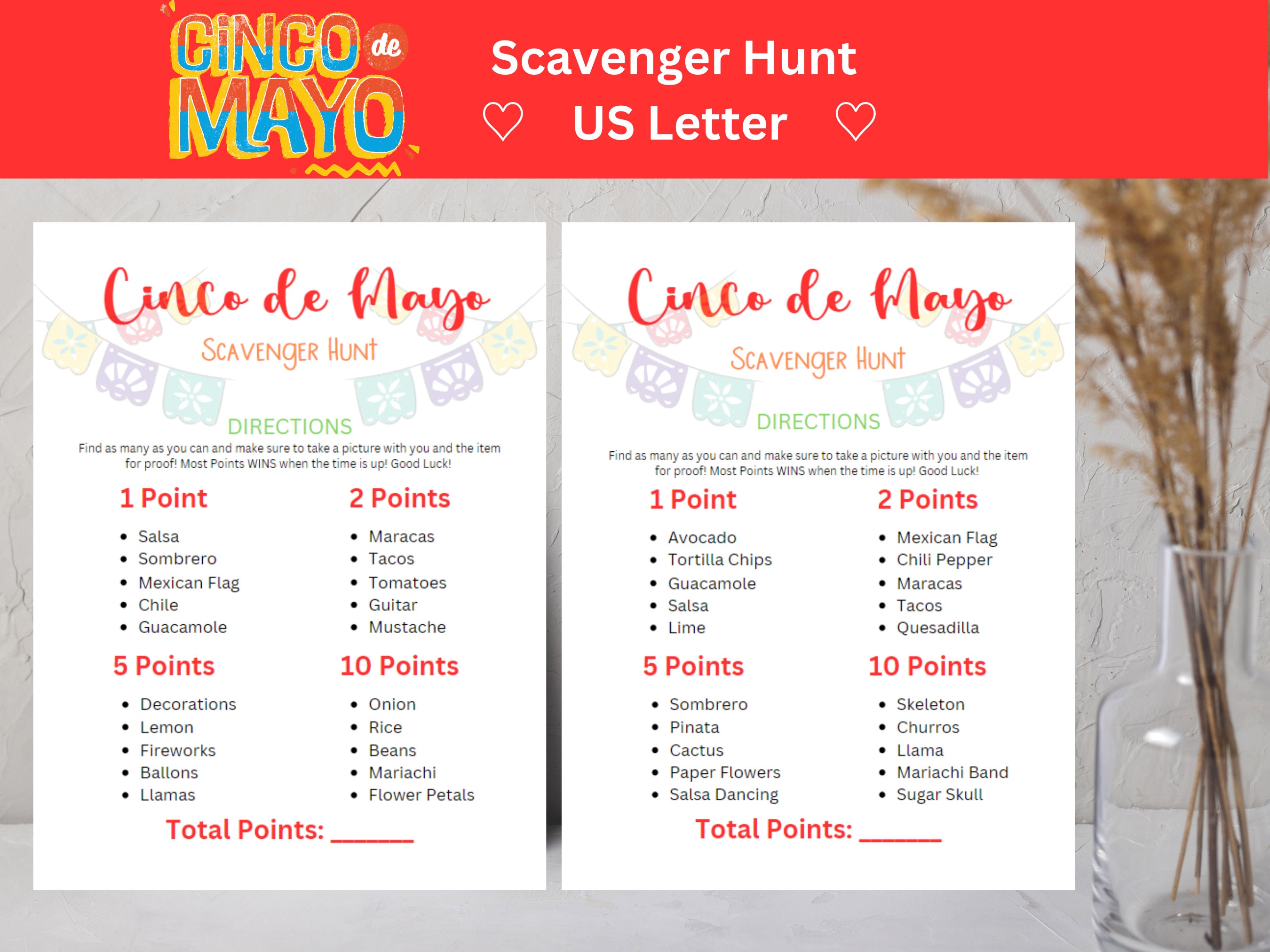 Cinco De Mayo Scavenger Hunt Printable, Taco Tuesday Game, Print From ...