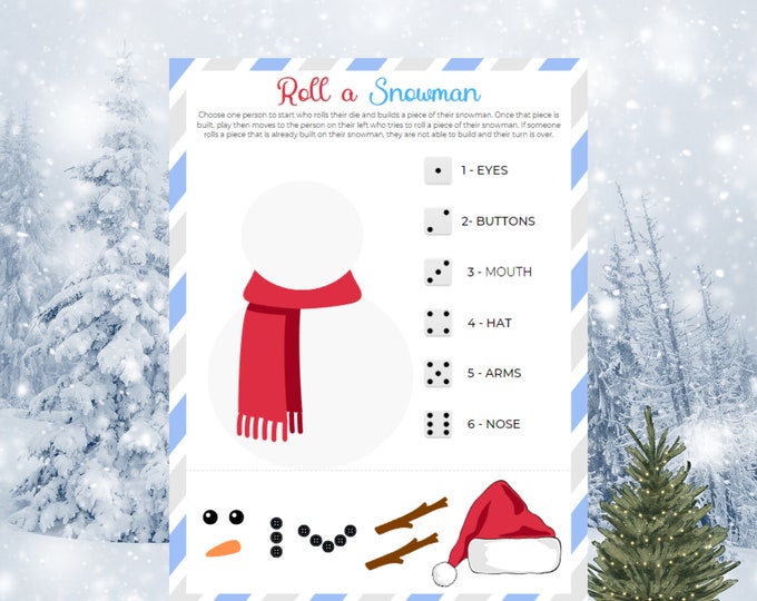 Roll a Snowman Game, Printable Christmas Group Game, Holiday Classroom ...