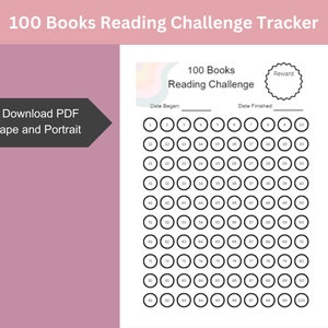 Printable Reading Challenge Tracker 100 Book Tracker Log for Children ...