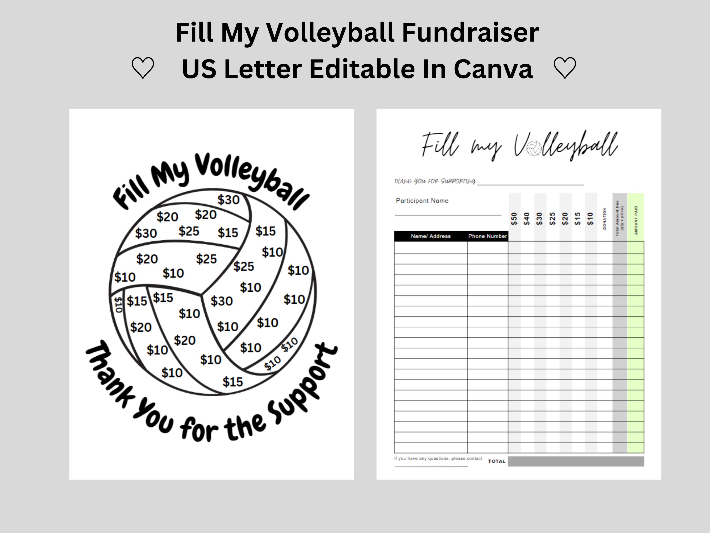 Fill My Volleyball Fundraiser, Sports Fundraiser, Competition, High ...