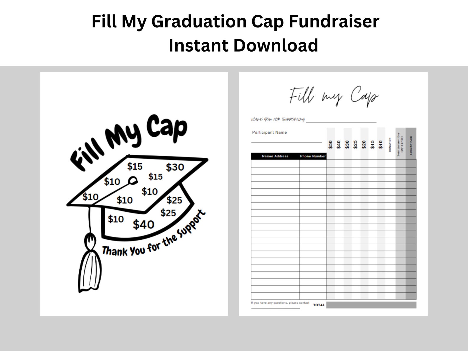 Fill My Graduation Cap Fundraiser, Graduation Sponsorship, High School ...