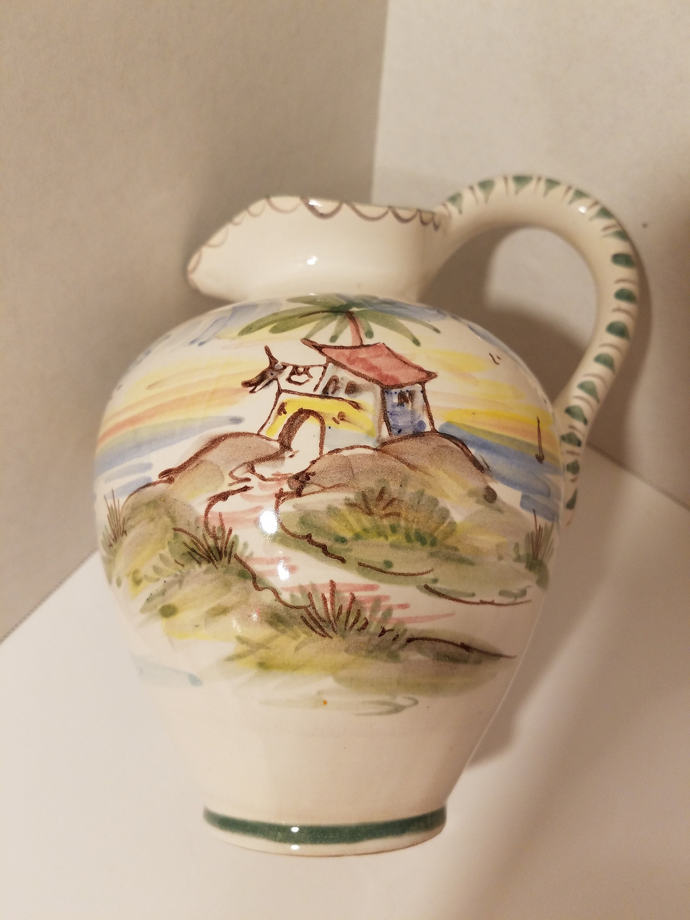 Antique German Pottery Jug / Water Pitcher / Ceramic / | Etsy