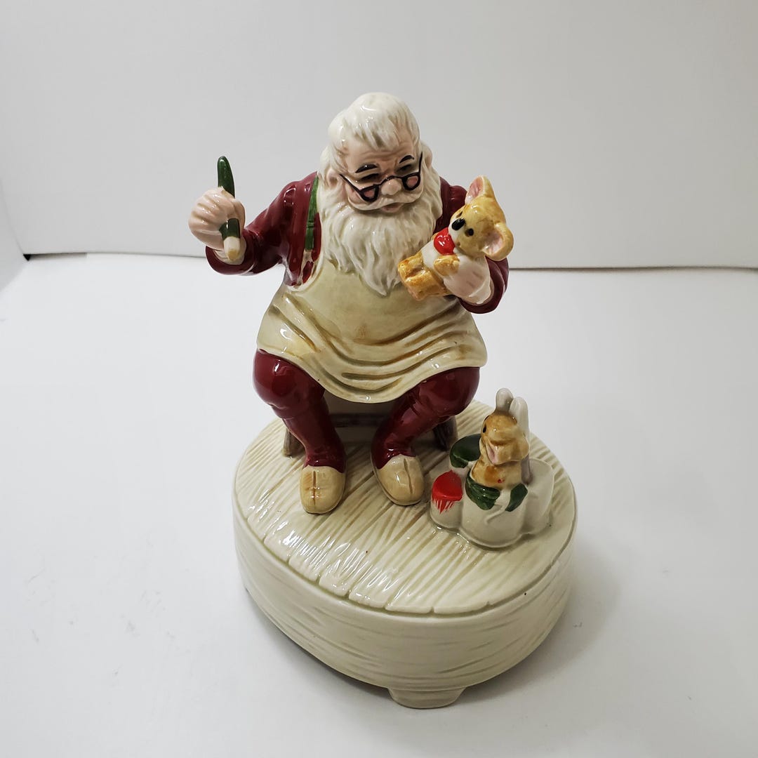 Vintage Santa Music Box / Workshop / Gibson Greeting Inc / Otagiri ...