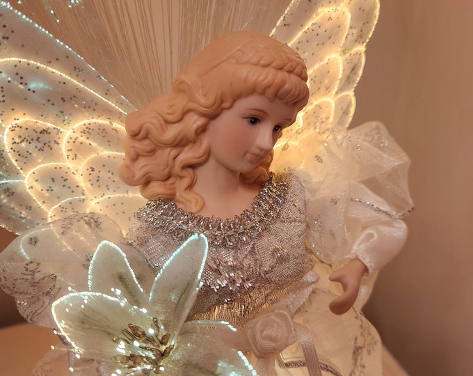 Sterling Christmas Fiber Optic Angel/ Tree Topper / Table Piece ...