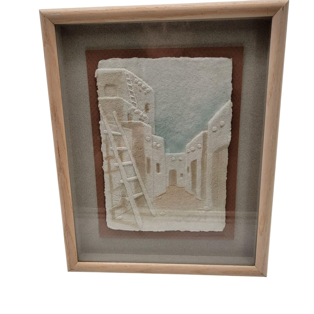 Figi Graphics Wesley Smith Cast Paper Art Framed Wall Decor 3D Pueblo ...