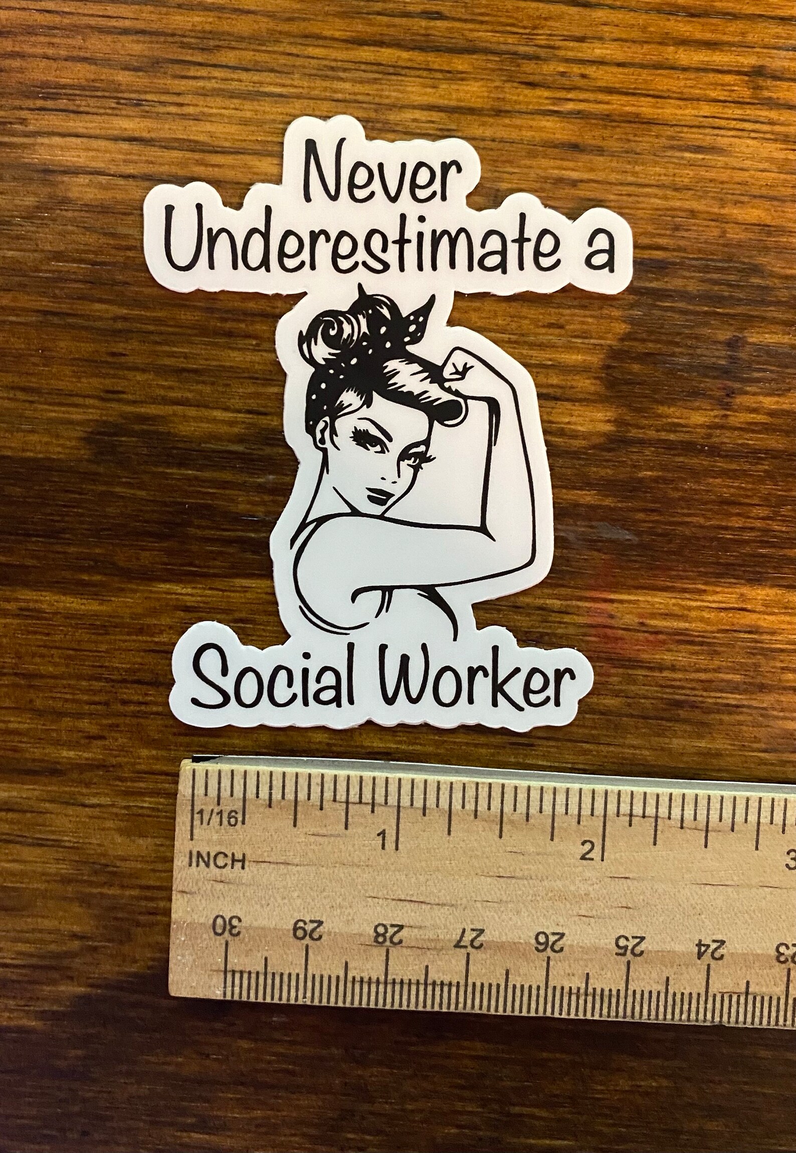 Social Worker Sticker, Social Work Decal, Never Underestimate a Social ...
