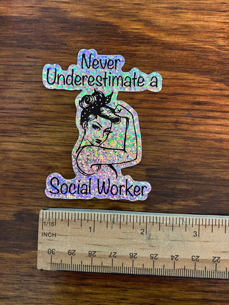 Social Worker Sticker, Social Work Decal, Holographic Sticker, Computer ...