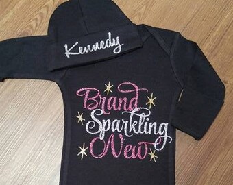 Personalized Baby Girl Outfit Newborn Baby Girl Coming Home Outfit Baby ...