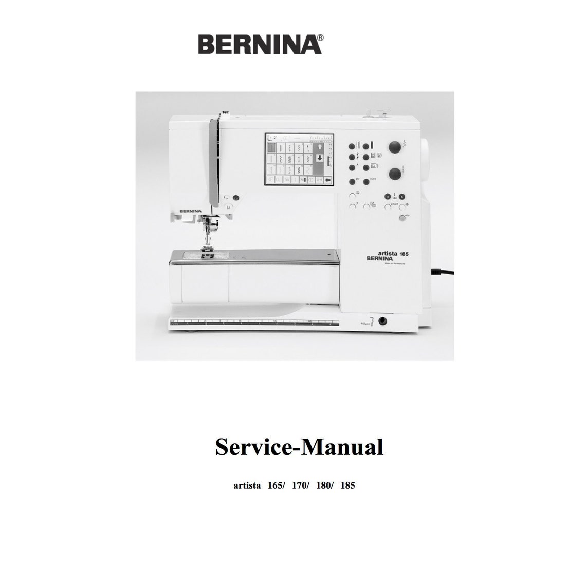 Bernina 165 170 180 185 Sewing Machine Service Manual * Instant ...