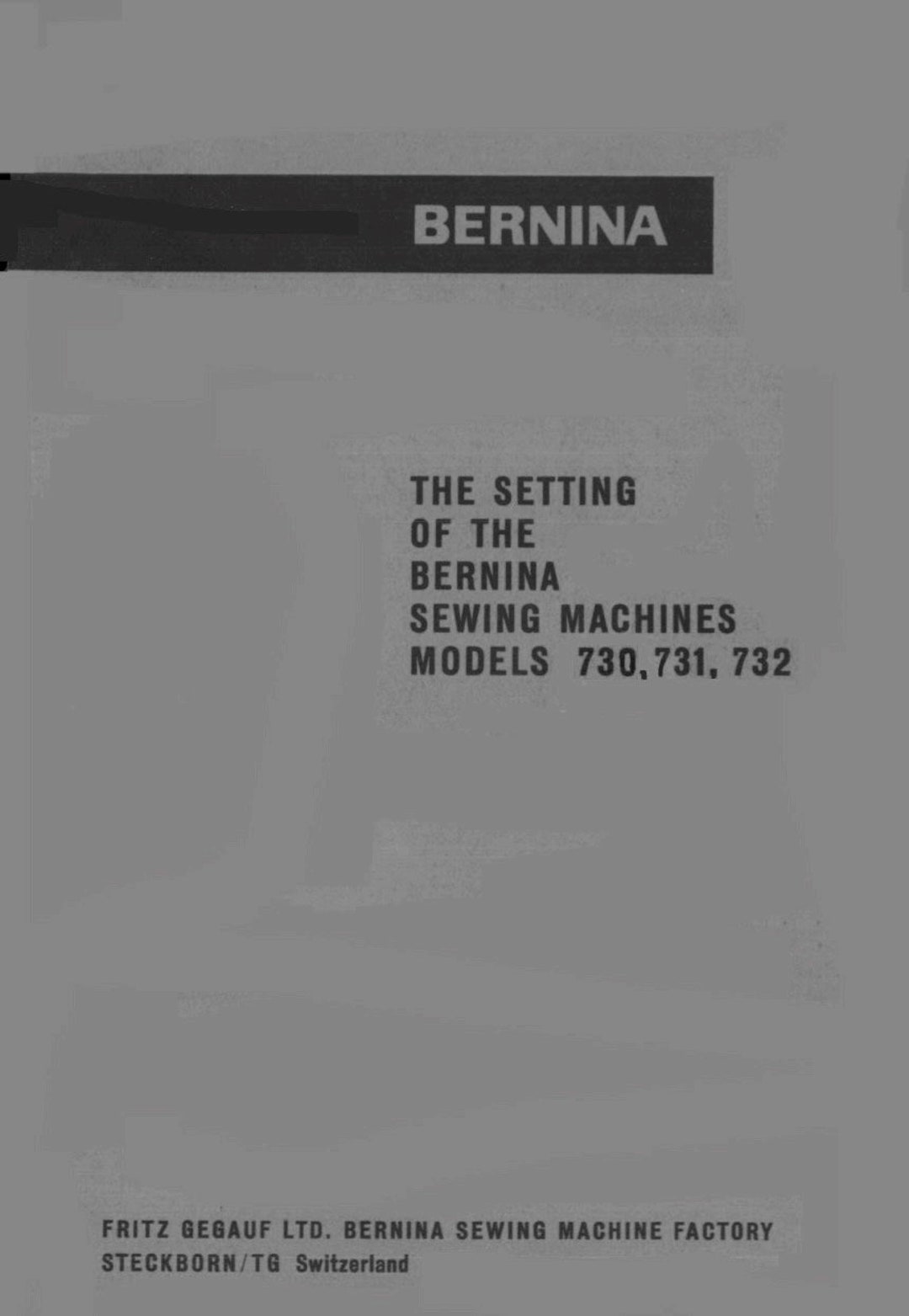 Vintage Bernina Record 730, 731, 732 Sewing Machine Service / Repair ...