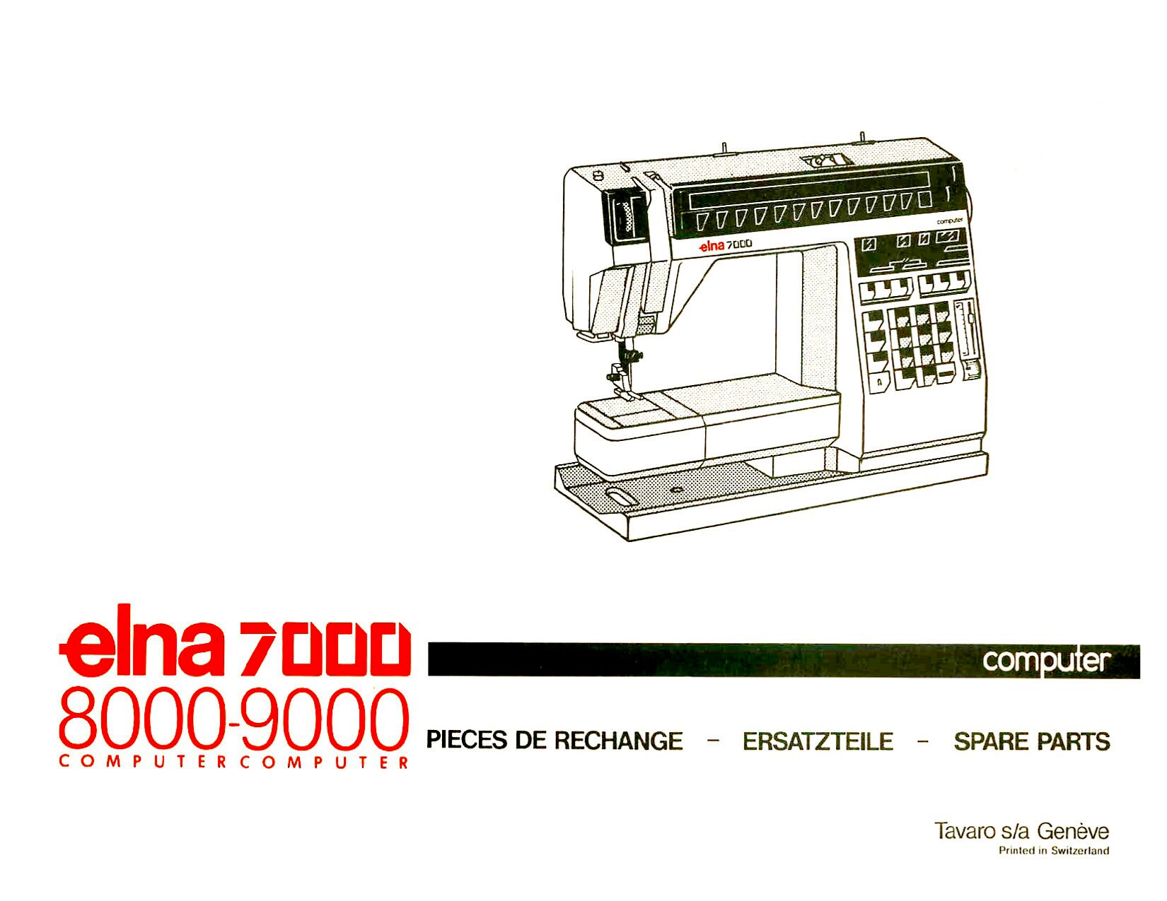 Elna 7000 Sewing Machine Service Manual and Parts / Schematics Book PDF ...