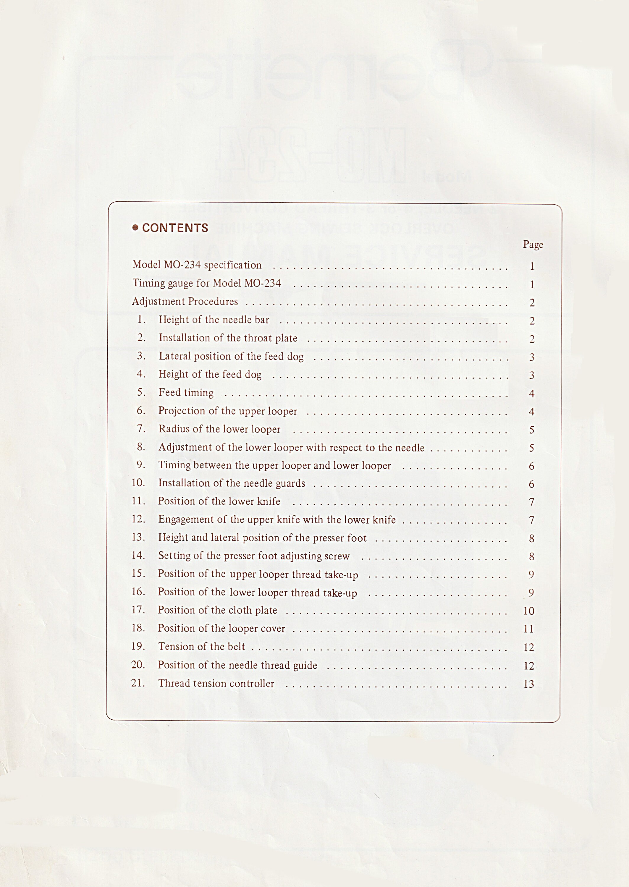 Bernette MO-234 Serger Instruction / Operating Manual, Service Manual ...