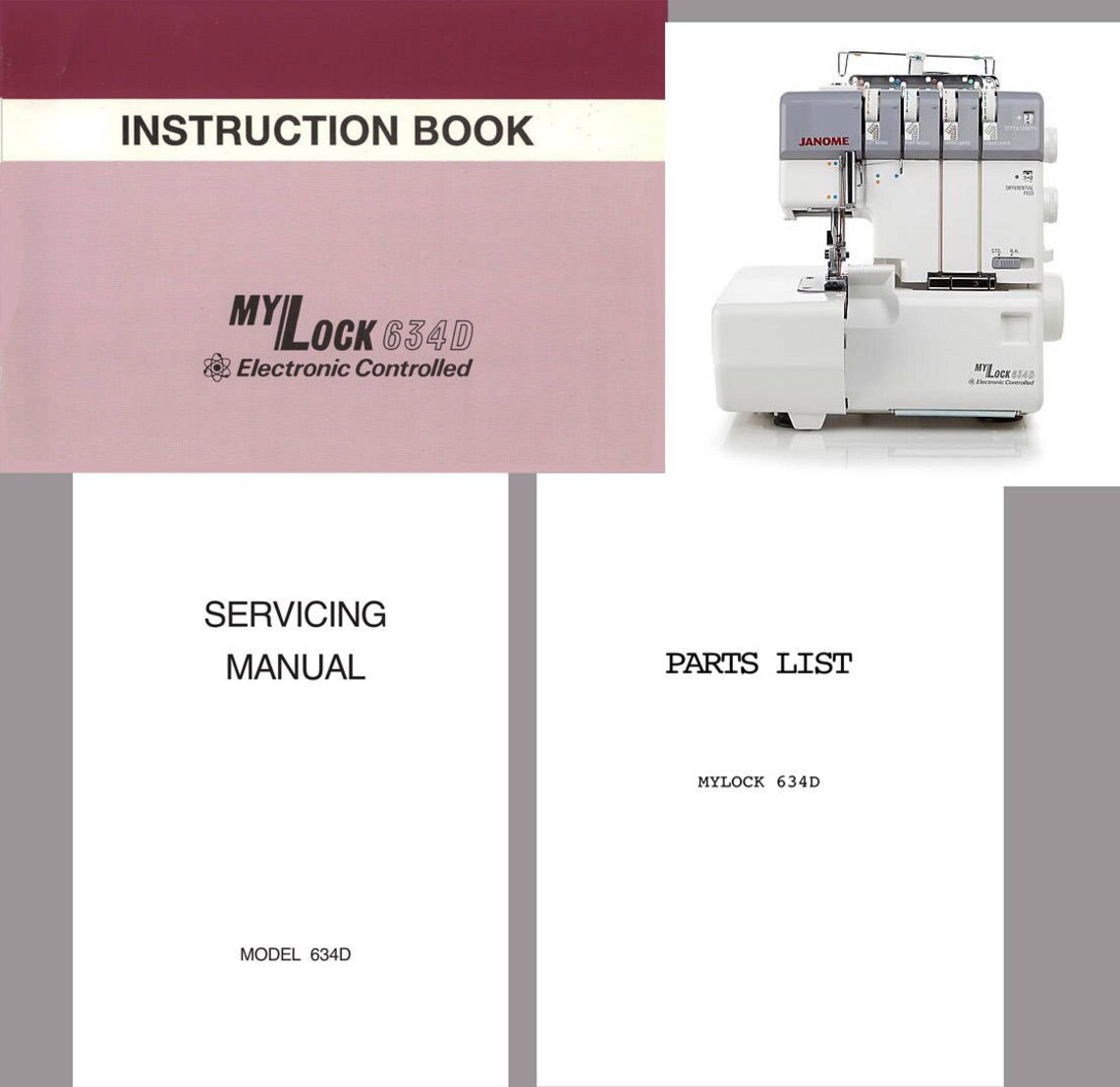 Janome Mylock 634D Serger Manuals: Instruction, Service & Parts List ...