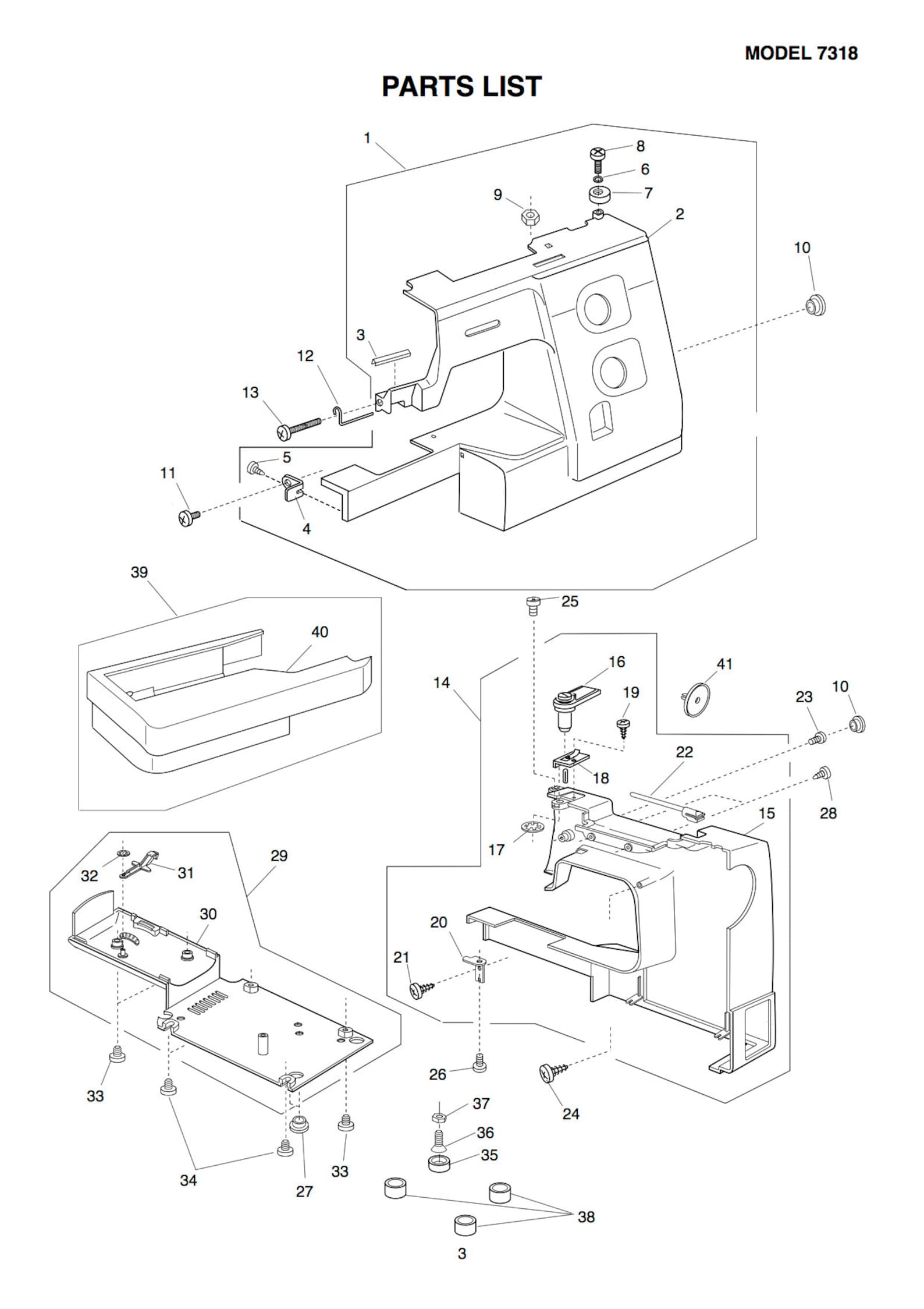 JANOME Magnolia 7318 Sewing Machine Service Repair Manual & Parts List ...