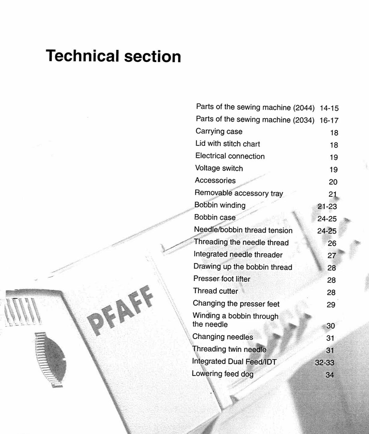 Instruction Operating Manual for PFAFF 2034 2044 Expression * Instant ...