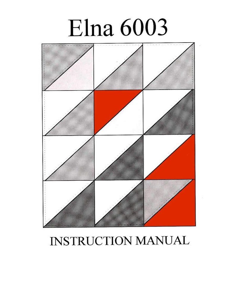ELNA 6003 Quilters Dream Instruction Operating Manual PDF Download - Etsy