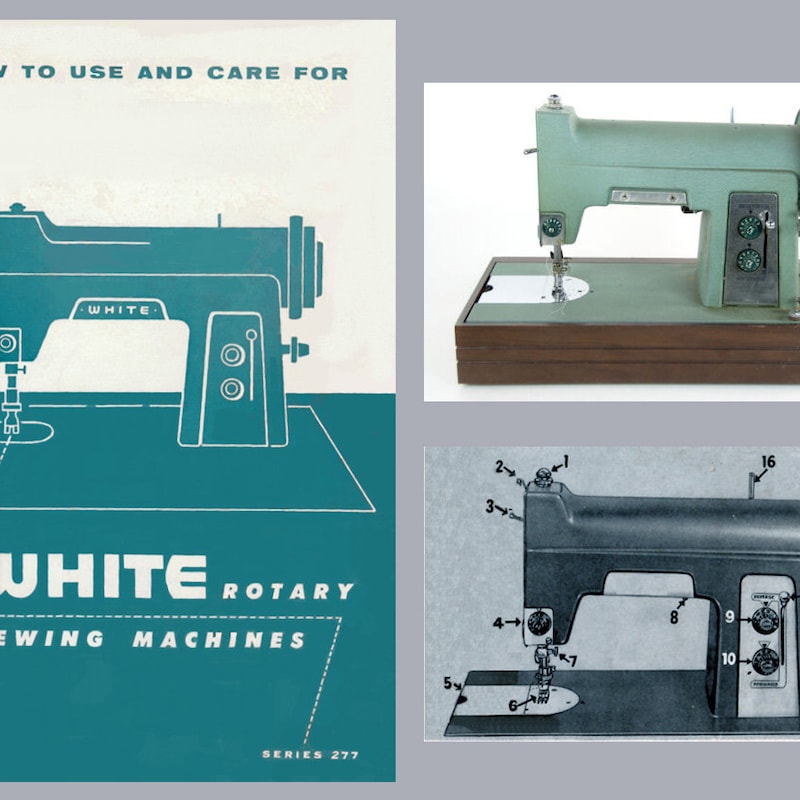 White Rotary Sewing Machine - Etsy