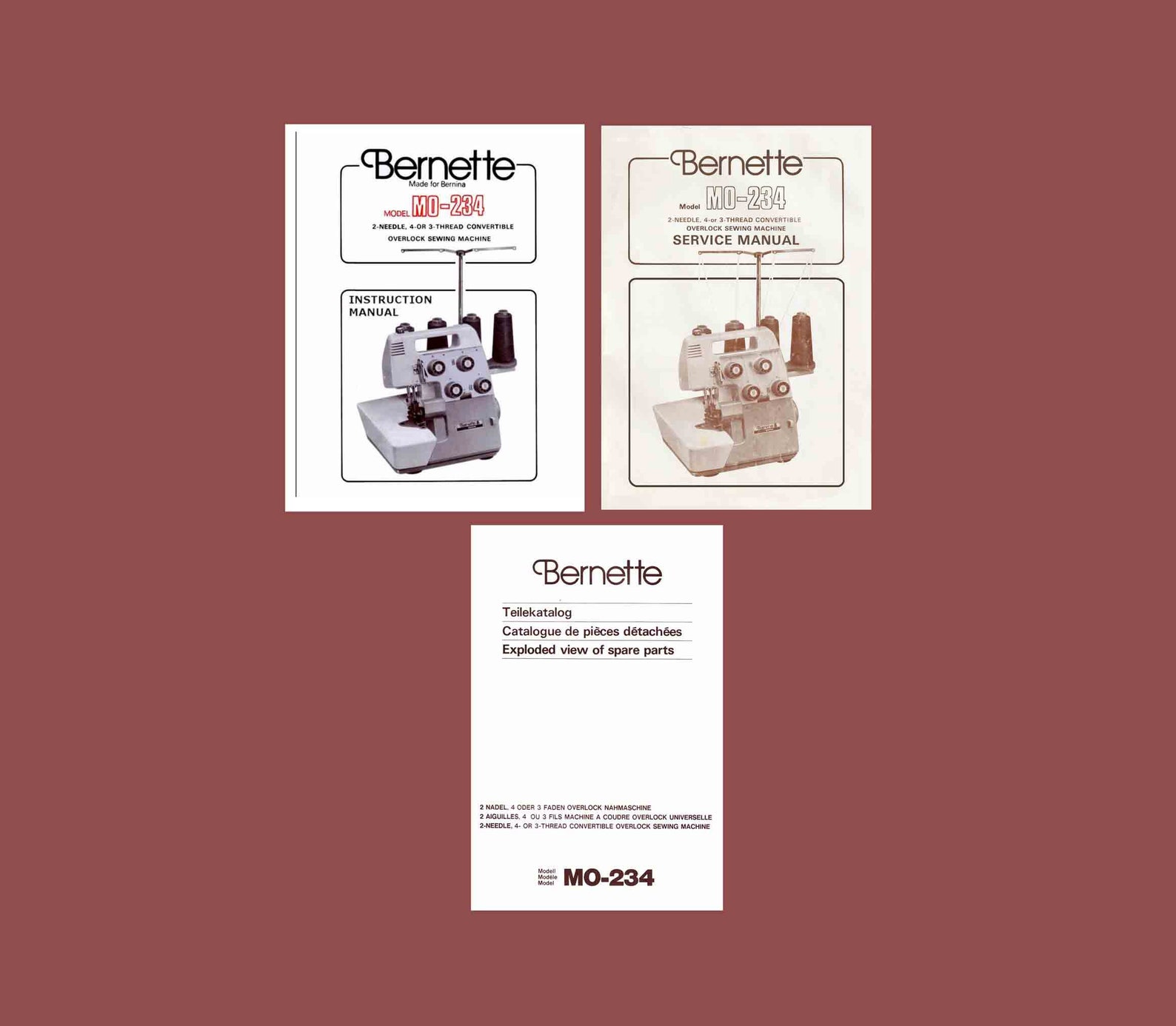 Bernette MO-234 Serger Instruction / Operating Manual, Service Manual ...