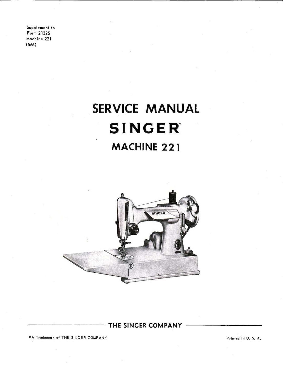 Singer Featherweight 221 Service Manual & Parts Books (5 PDF Files) - Etsy