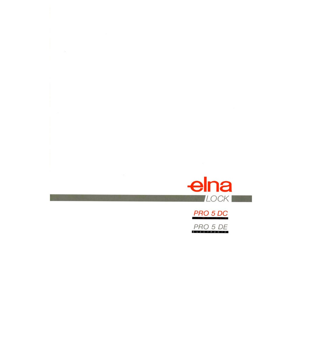 ELNA Lock Pro 5DE, Pro 5DC Instruction / Operating Manual * PDF ...