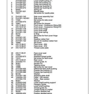 Huskylock 905 910 by Husqvarna Viking Service Repair Manual and Parts ...