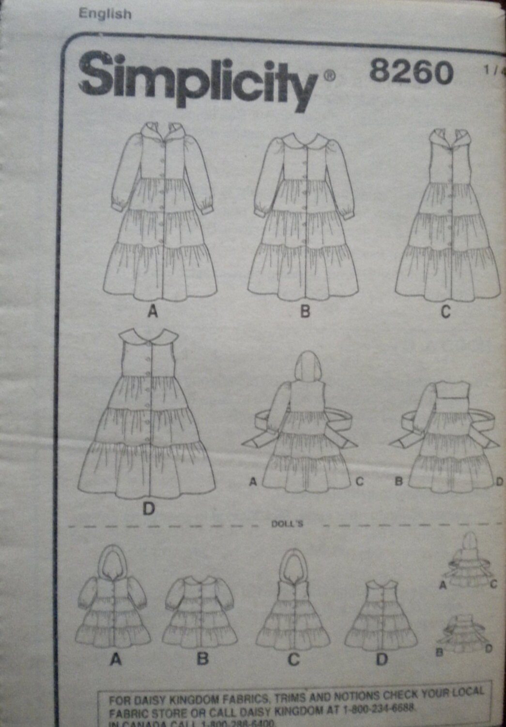 Daisy Kingdom for Simplicity 8260 Girls' Dress Pattern Size 3, 4, 5, 6 ...